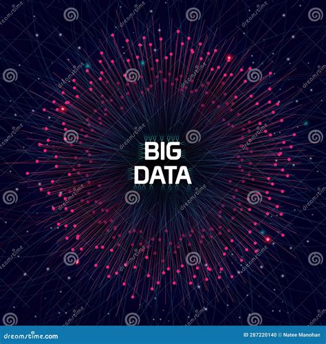 Futuristic Big Data Technology Concept Art And Visualization Vector Illustration