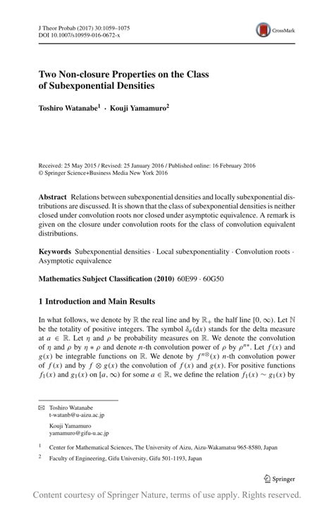 Two Closure Properties On The Class Of Subexponential Densities