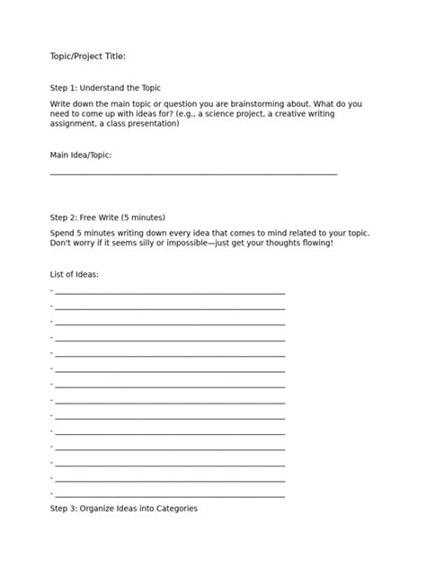 Brainstorming Template Pdf