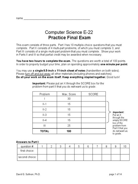 Computer Science E 22 Practice Final Exam Pdf Queue Abstract Data
