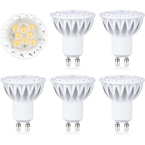 Ampoule Led Spot Gu Led Dimmable W Transparent Lot De Blanc S Cdiscount Maison