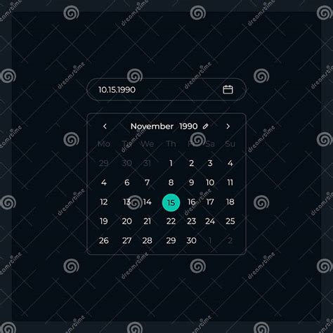 Calendar Date Picker Ui Element Template Stock Vector Illustration Of