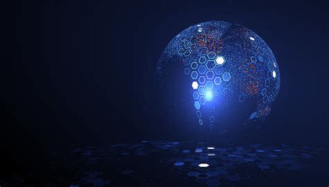 다채로운 입자와 육각형 벡터 일러스트로 구성된 여러 가지 빛깔의 지구 0명에 대한 스톡 벡터 아트 및 기타 이미지 0명 3차원 형태 가상현실 Istock