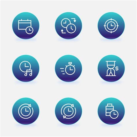 Premium Vector Modern Timers Interface Buttons Icons Design