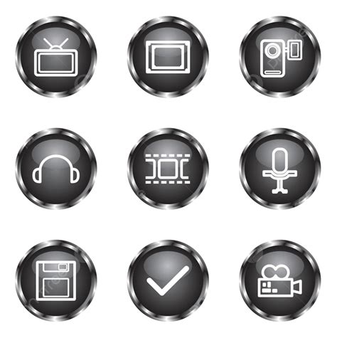 Glossy Icon Set Glossy Button Vector Vector Glossy Button Vector PNG And Vector With