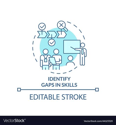 Identify Gaps In Skills Turquoise Concept Icon Vector Image