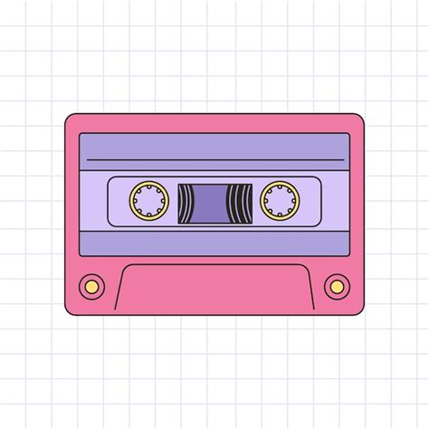 Premium Vector Retrowave Y2k Cassette Old Cassette On Grid Background