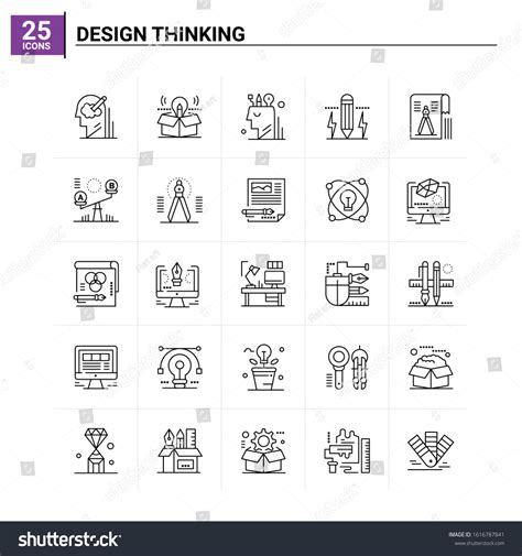 25 Design Thinking Icon Set Vector Stock Vector Royalty Free