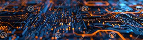 Electronic Circuits And Human Integration Represented Through Abstract Art Stock Illustration