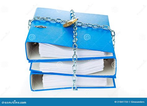 File Folder Closed With Chain Stock Image Image Of Closed Folder