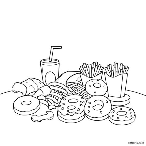 Comida Chatarra Para Colorear