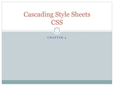 Ppt Cascading Style Sheets Css Powerpoint Presentation Free Download