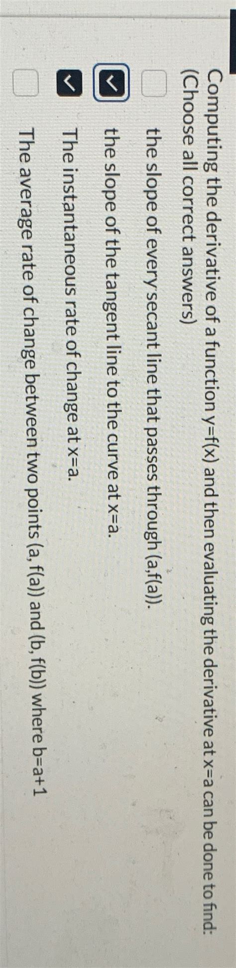 Solved Computing The Derivative Of A Function Yfx ﻿and