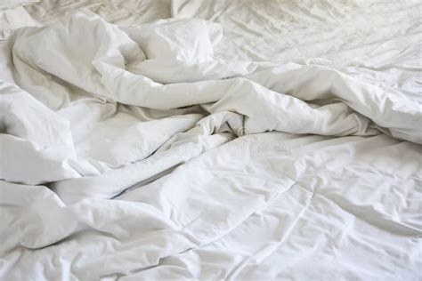 Wrinkle Messy Blanket In Bedroom After Waking Up In The Morning From