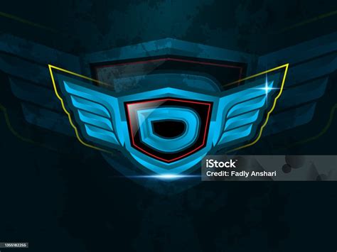 게임 트위치 유튜브 벡터 로고 템플릿을 위한 날개가 있는 초기 문자 D 0명에 대한 스톡 벡터 아트 및 기타 이미지 0명