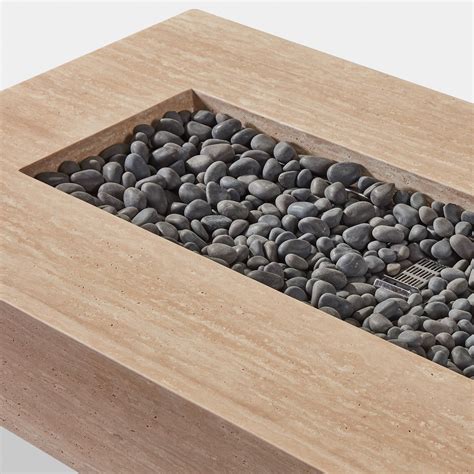 Mason Rectangle Fire Table Travertine Outdoor Furniture Harbour