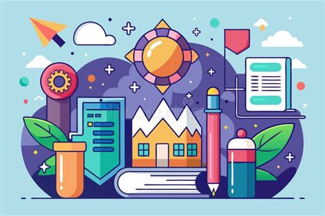 A Vibrant And Customizable Illustration Showcasing Outdoor Themes Educational Tools And