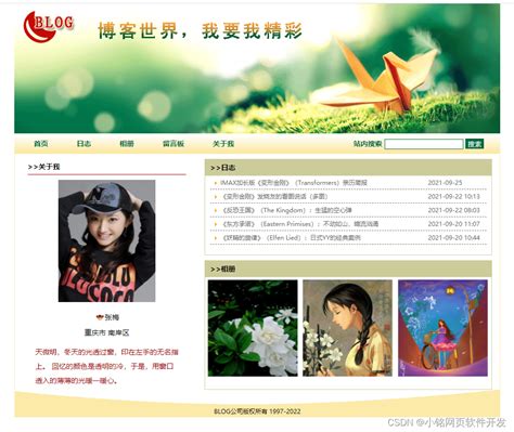 html css 静态网页成品 4个人博客2页面 小程序云开发项目实战案例 csdn博客