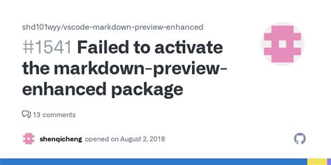 Failed To Activate The Markdown Preview Enhanced Package · Issue 1541