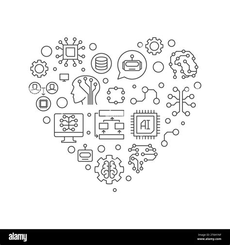 Artificial Intelligence Heart Ai Technology Concept Heart Shaped