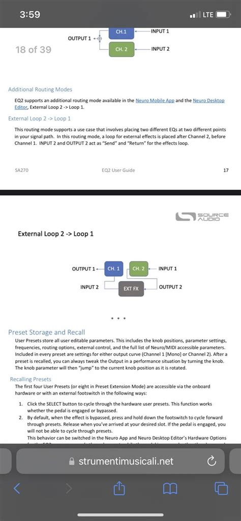 Source Audio Eq2 External Loop 2 Loop One Rguitarpedals