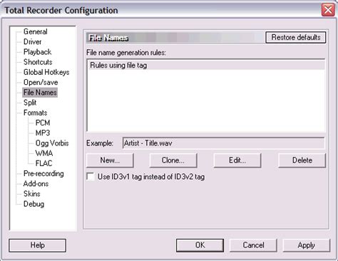 Tutorial File Name Generation Total Recorder Captures Any Audio