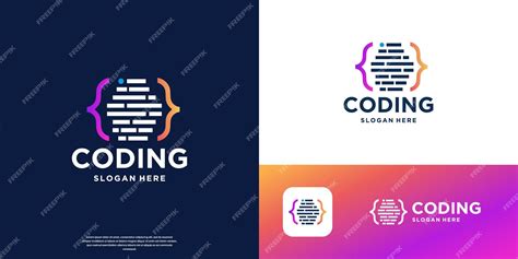 Premium Vector Colorful Coding Logo Designs Template Modern Code Logo For Programmer