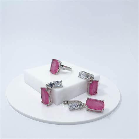 Сребърни обеци с розов турмалин