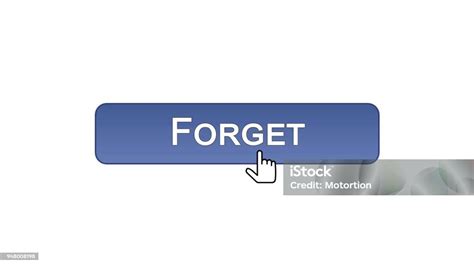 Forget Web Interface Button Clicked With Mouse Cursor Violet Color Mistake Stock Illustration