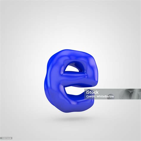 블루 플라스 티 신 편지 소문자 E 흰색 배경에 고립 0명에 대한 스톡 사진 및 기타 이미지 0명 3차원 형태 디지털