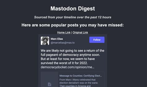 Github Hodgesmr Mastodon Digest A Python Script That Aggregates Recent Popular Posts From