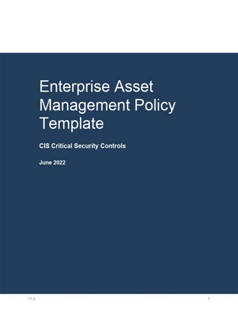 Enterprise Asset Management Policy Template V1 0 Pdf