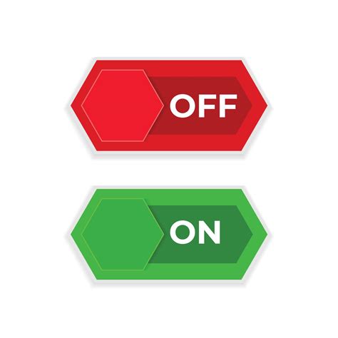 Off Red And On Green Button Switch Hexagon Design Vector Art At Vecteezy