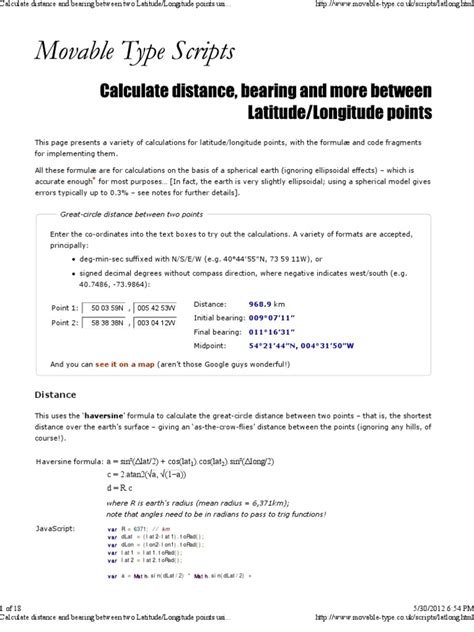Longitude Points Using Haversine Formula In Javascript Latitude Minute And Second Of Arc