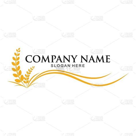 小麦图标小麦标志设计模板矢量插图