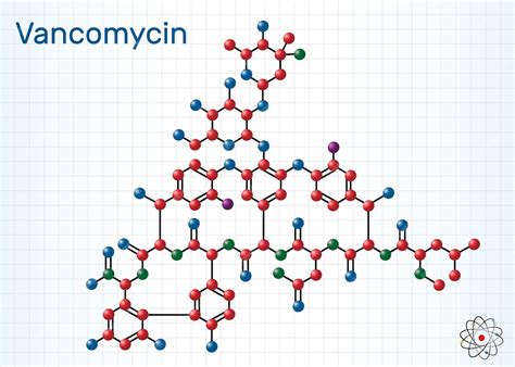 Molécula De Vancomicina Fórmula Química Estructural Y Modelo De La