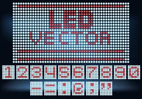 Led Display Font Vector Art Icons And Graphics For Free Download