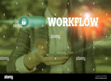 Text Sign Showing Workflow Business Photo Showcasing Series Of Activities Or Procedures