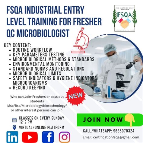 Fsqa Certification Pvt Ltd On Linkedin ⏩fsqa Industrial Entry Level Training For Fresher Qc…