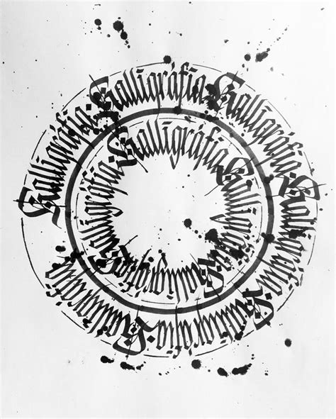 Abstract Black Ink Artwork With Calligraphy Letters