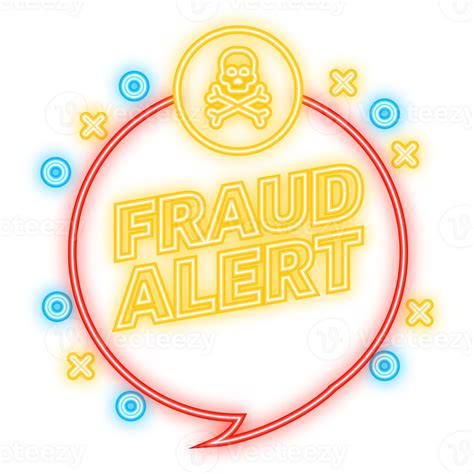 Neon Icon Fraud Alert Alert Message Smartphone Icon Banner Cyber Crime Hacker Attack