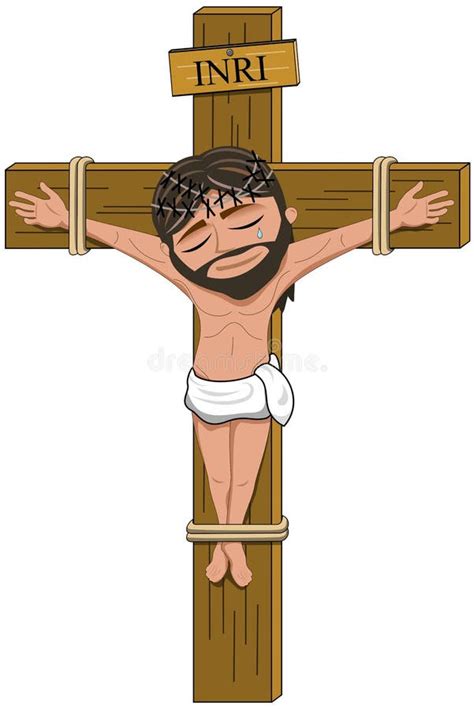 Изолированный крест распятия распятия Иисуса Христоса Иллюстрация вектора иллюстрации