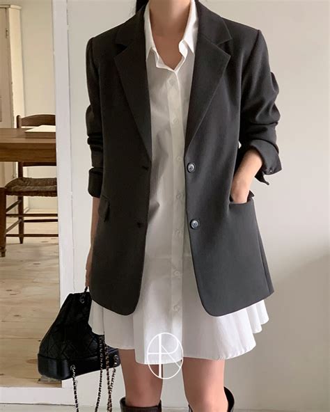 퓨어다 4천장돌파데일리자켓 Made 크로핀 투버튼 오버핏 자켓