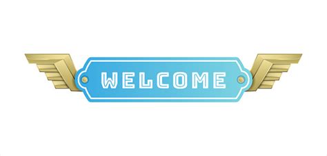 환영 배너 디자인 프로모션 배너 프레임 3d 날개가 있는 복고풍 배너입니다 포스터 배너 기호 로고 템플릿 벡터 일러스트 레이 션 3차원 형태에 대한 스톡 벡터 아트 및 기타