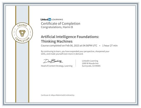 Harini B On Linkedin Certificate Of Completion