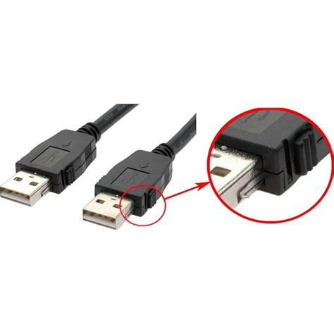 USB Cable With Mechanical Lock USB A Male A Male 2 Meters