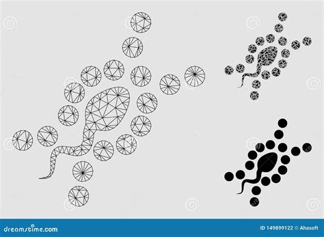 Dna Replication Vector Mesh Network Model And Triangle Mosaic Icon Stock Vector Illustration