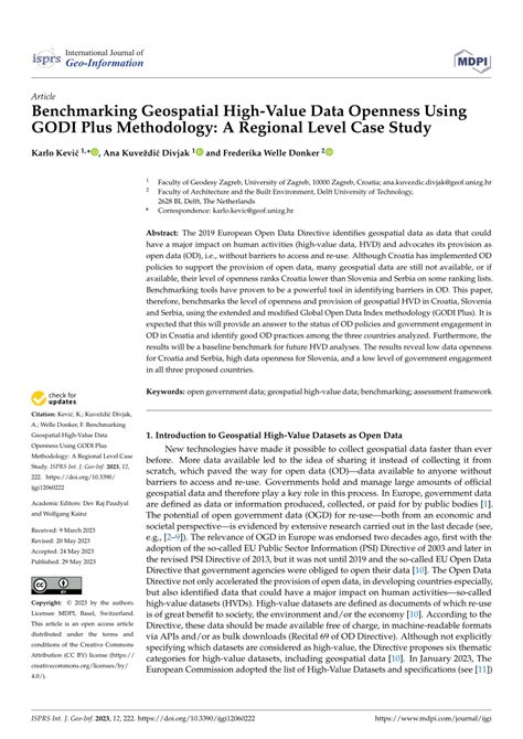 Pdf Benchmarking Geospatial High Value Data Openness Using Godi Plus
