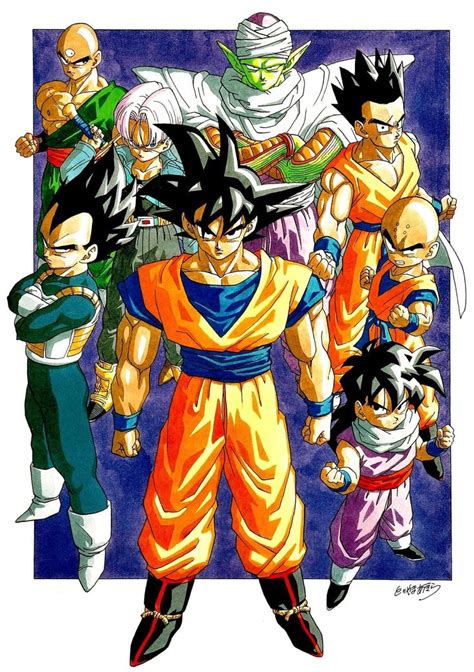 Dragon Ball Characters Piccolo With Saiyans Goku Vegeta Gohan And