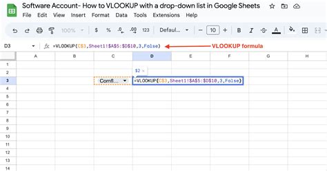 How To VLOOKUP With A Dropdown List In Google Sheets
